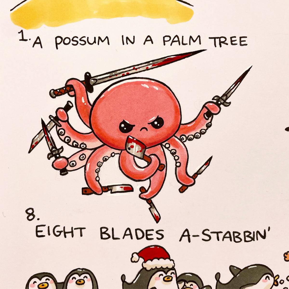 Original ‘12 Days Of Christmas’ Doodle Sheet (A3) – Never Stay Dead