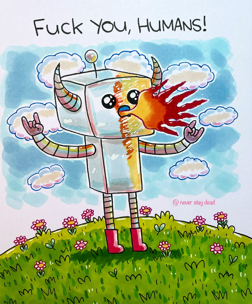 Mini Original ‘Metal Monster’ Drawing (A5) – Never Stay Dead
