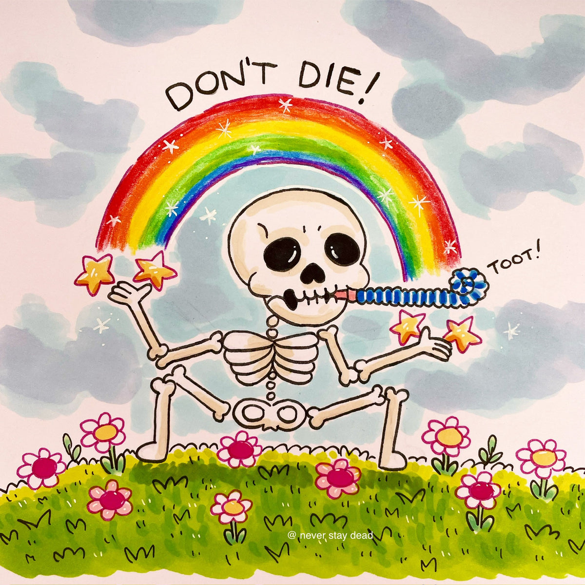 Mini Original ‘Don’t Die’ Drawing (A5) – Never Stay Dead