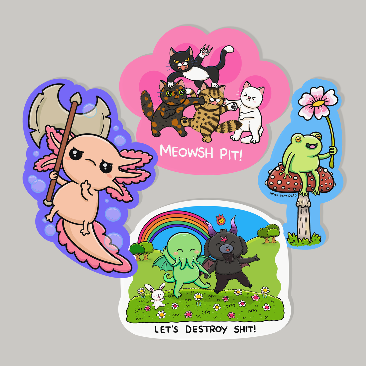 Sticker Pack (Includes 4 Stickers) – Never Stay Dead