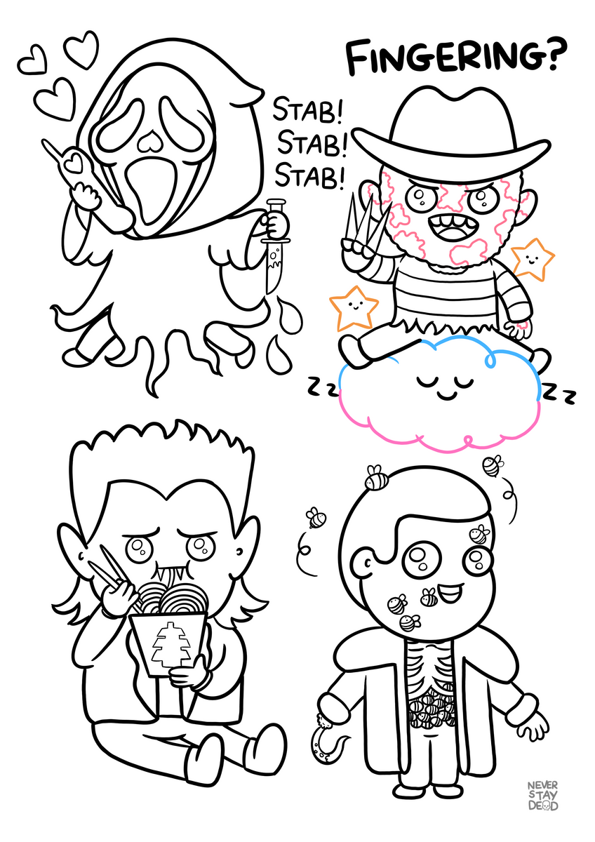 ‘Spooky’ Colouring Book – Never Stay Dead