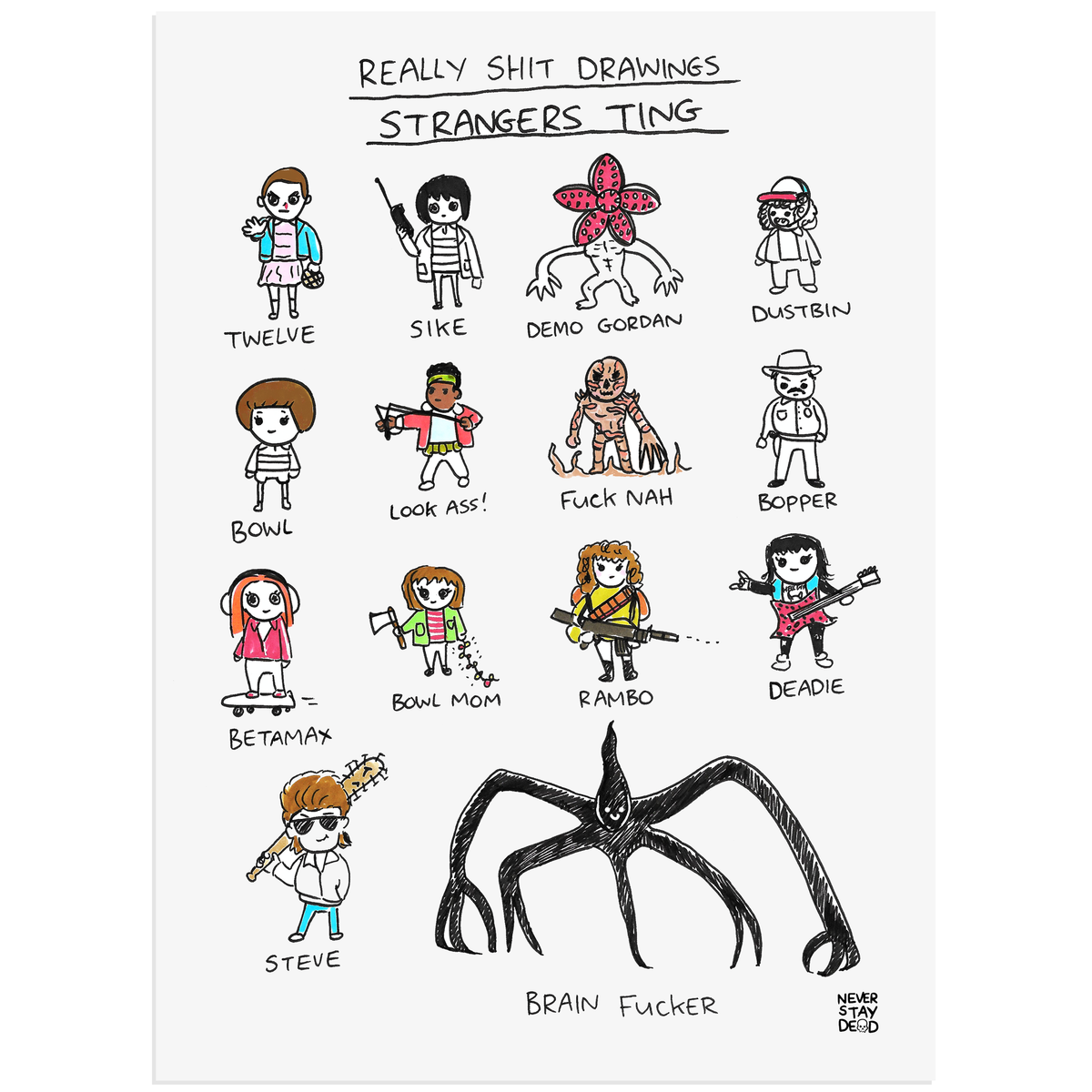 Really Bad Strangers Ting Poster – Never Stay Dead