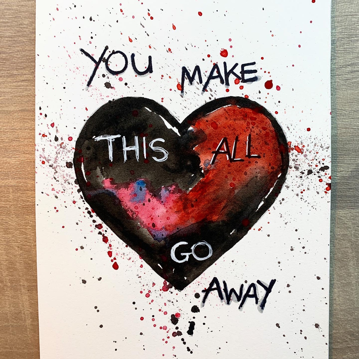 Original ‘Ink Heart’ Watercolour & Ink (A5) PLEASE SELECT WITH DROP DO ...