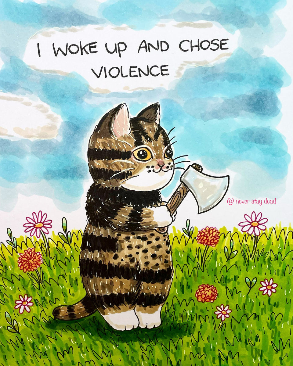 Mini Original ‘Woke Up And Chose…’ Drawing (A5) – Never Stay Dead