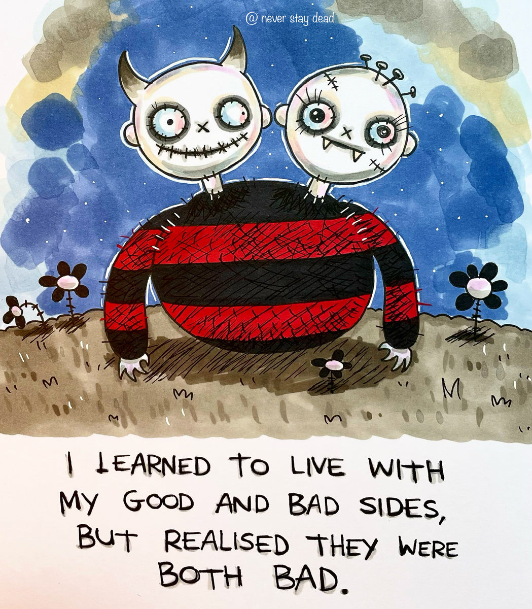 Mini Original ‘My Bad Sides’ Drawing (A5) – Never Stay Dead