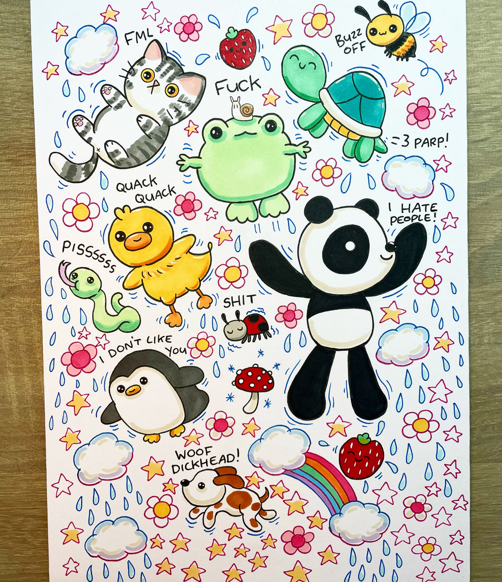 Original ‘Cluster Of Doodles’ Drawing (A4) – Never Stay Dead