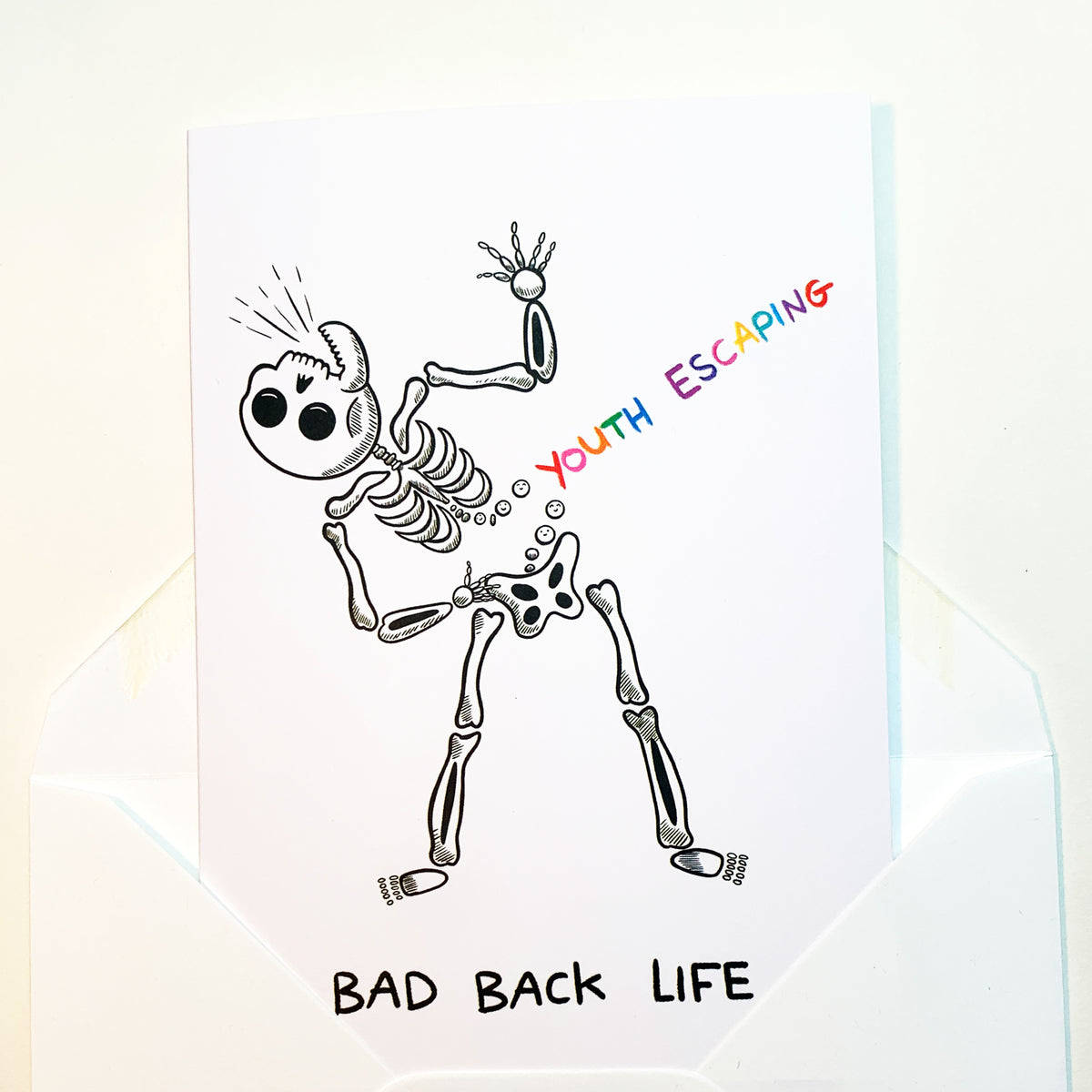 'Bad Back Life' Card – Never Stay Dead
